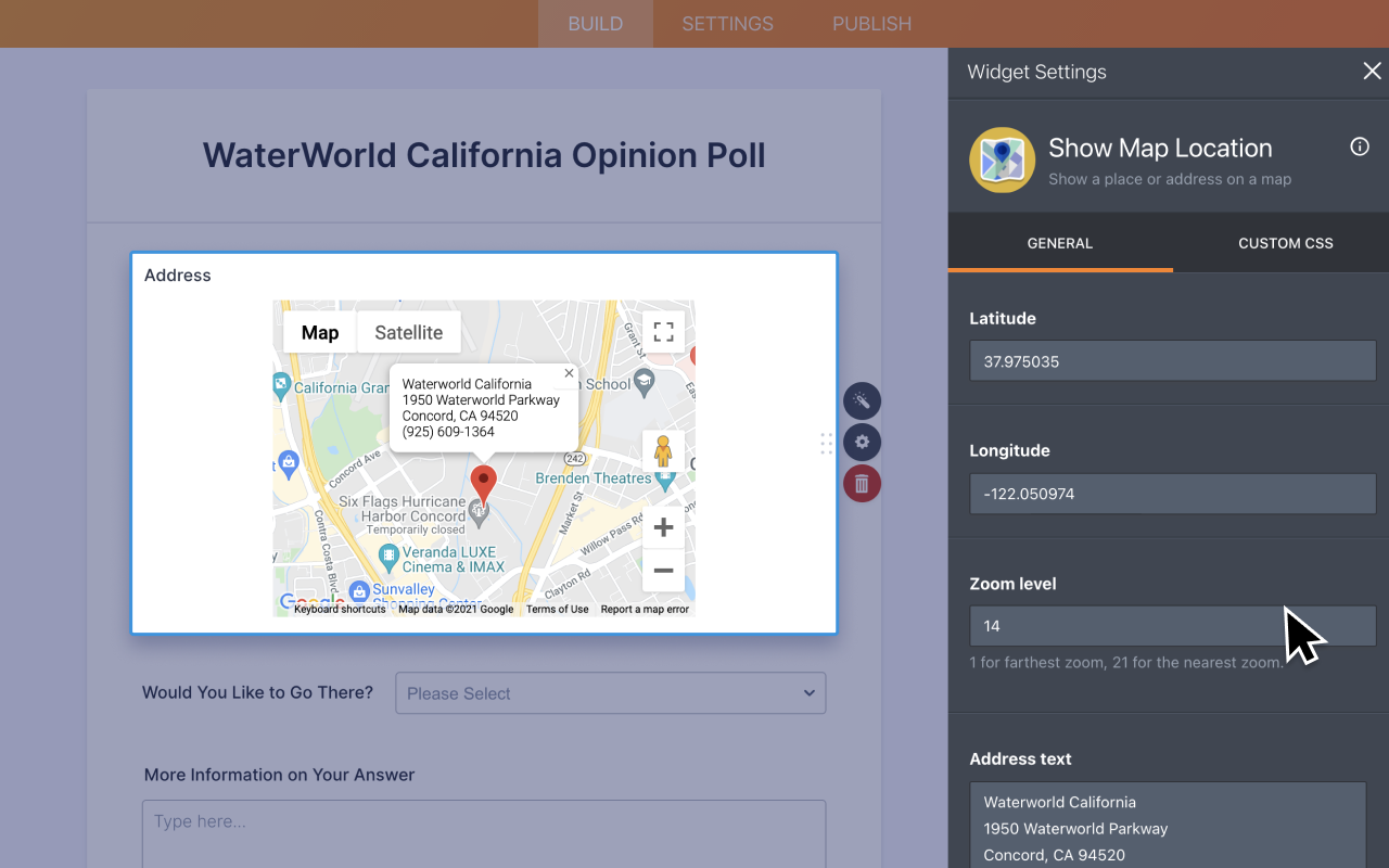 Show Map Location - Form Widgets | Jotform