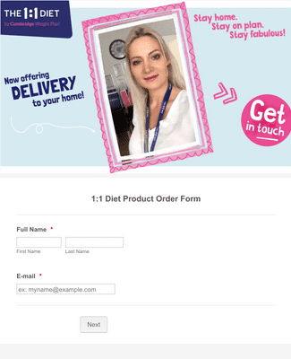 1:1 Diet Product Order Form Template | Jotform