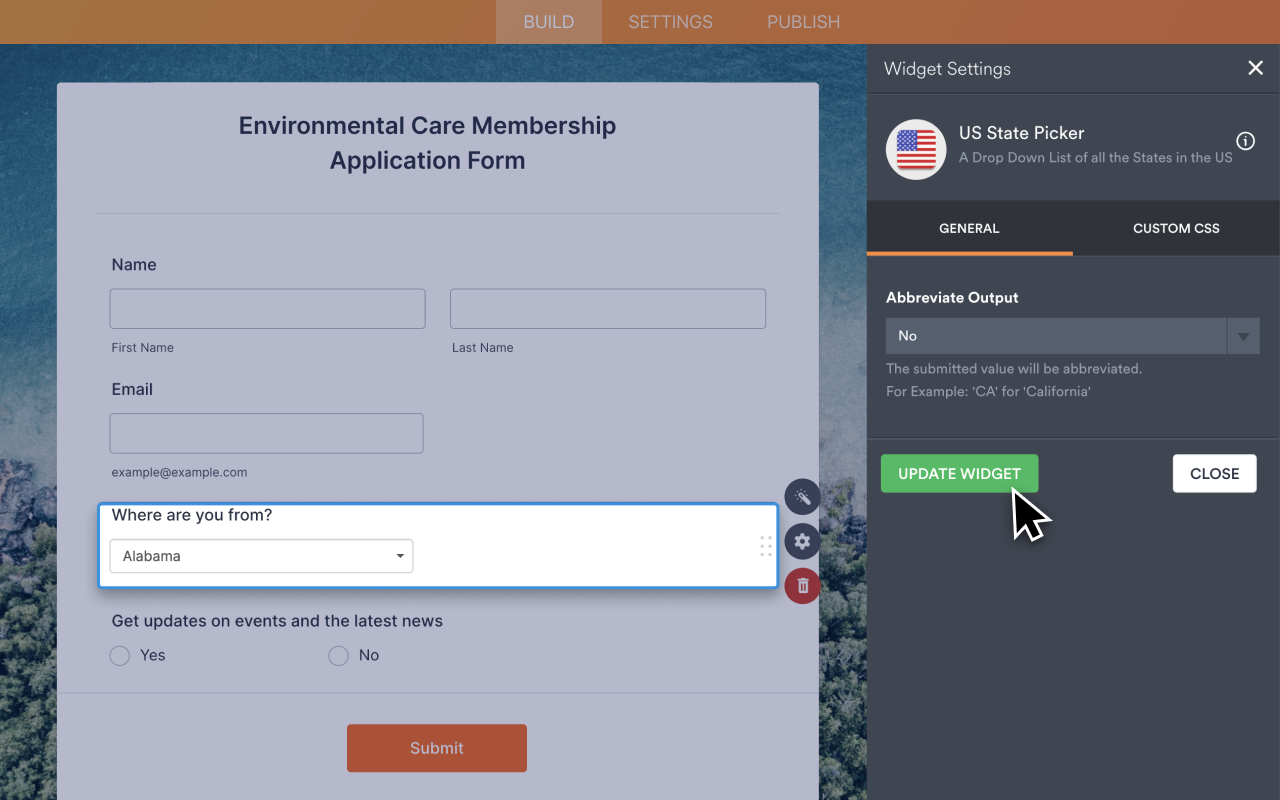 US State Picker - Form Widgets | Jotform