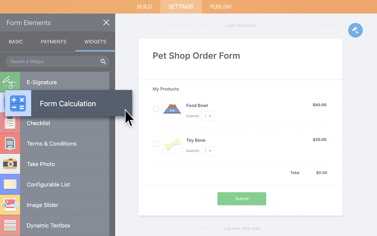 Form Calculation - Form Widgets | Jotform
