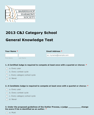 2013 CS General Knowledge Test Template A Form Template | Jotform