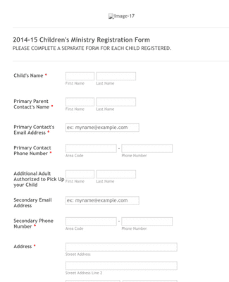 Children's Ministry Registration Form Template | Jotform