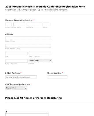 Worship Conference Registration Form Template | Jotform