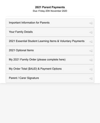 2021 Parent Payments Form Template | Jotform