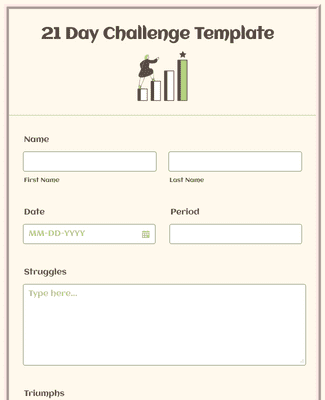 21 Day Challenge Template Form Template | Jotform
