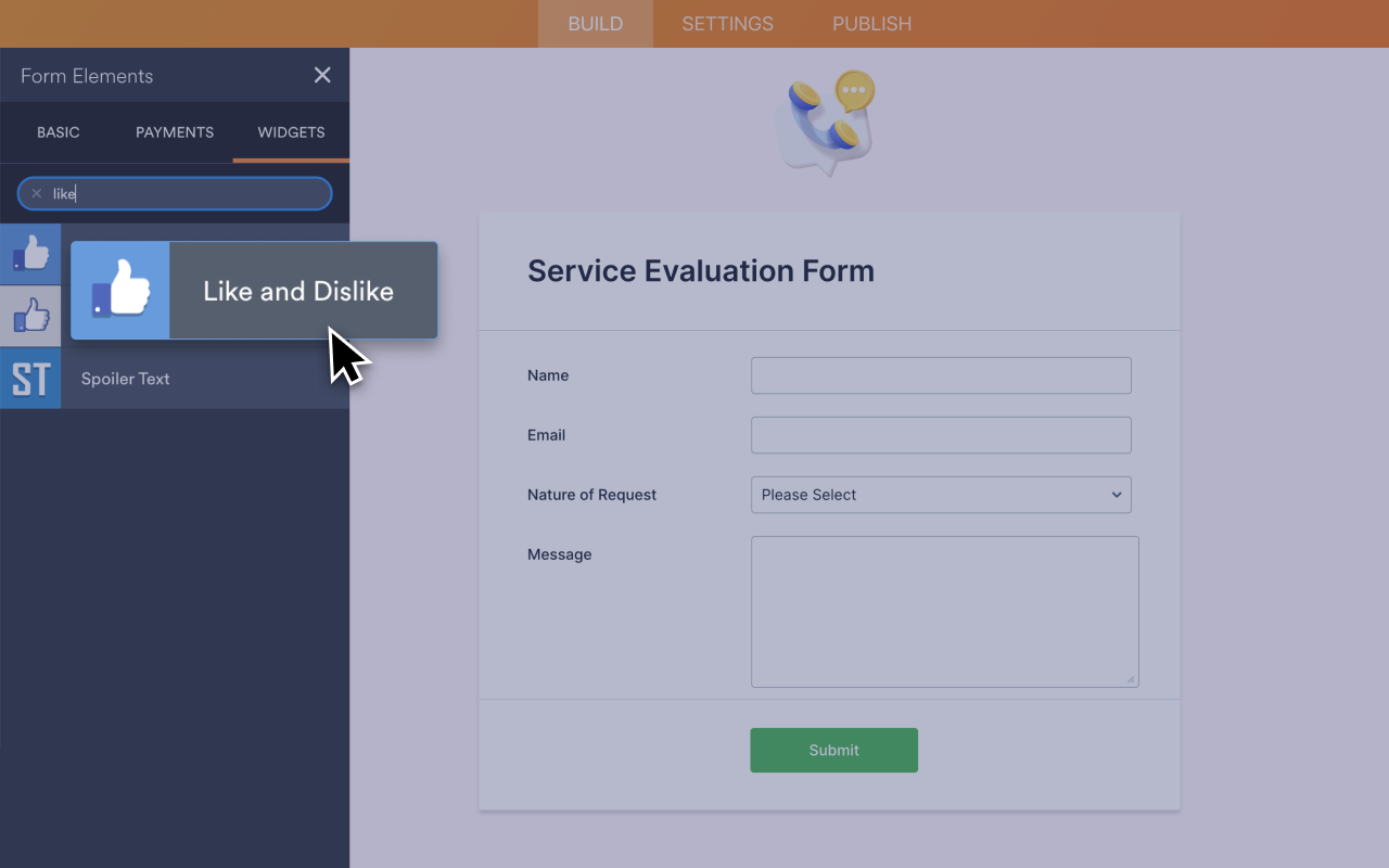 Like and Dislike - Form Widgets | Jotform