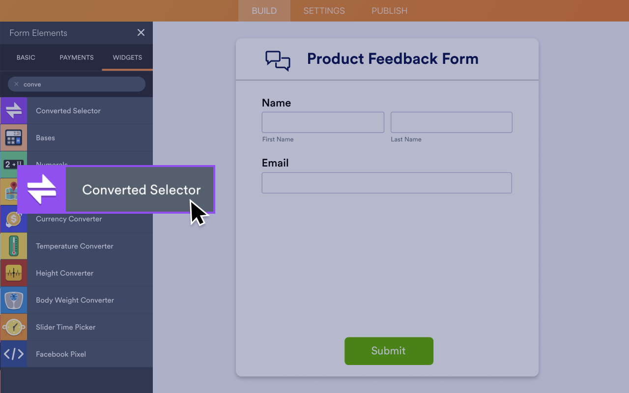 Converted Selector - Form Widgets | Jotform