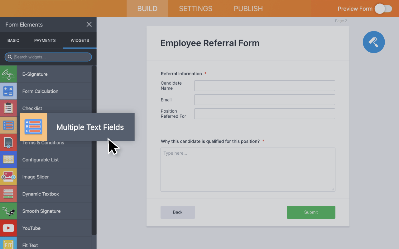 Multiple Text Fields - Form Widgets | Jotform