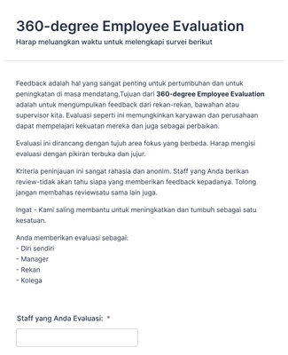 360-degree Employee Evaluation Template Formulir | Jotform