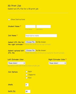 3D Print Job Submission Form Template | Jotform
