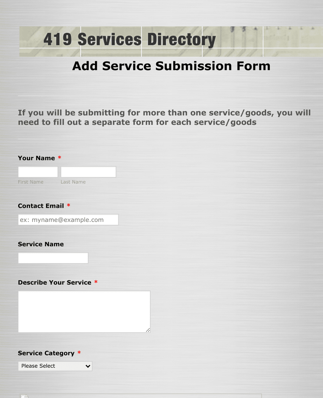 419 Services Directory Form Template | Jotform
