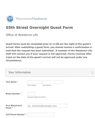Overnight Guest Form Template | Jotform