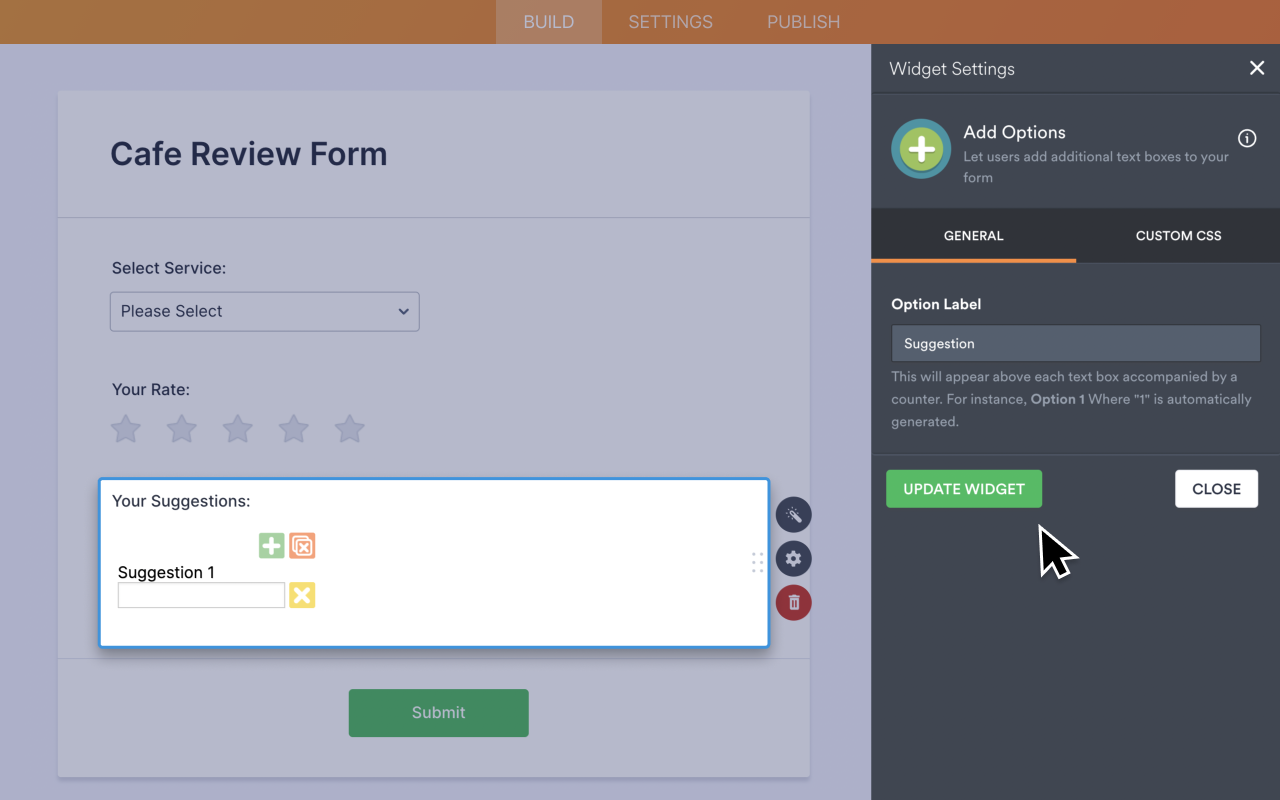 Add Options - Form Widgets | Jotform