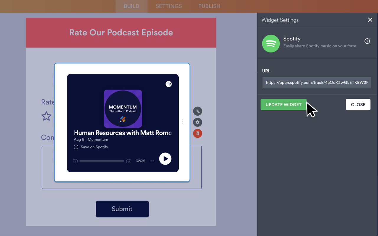 Spotify - Form Widgets | Jotform