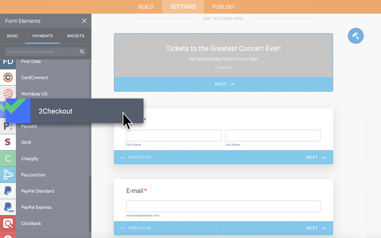 2CheckOut - Payment Processor | Jotform