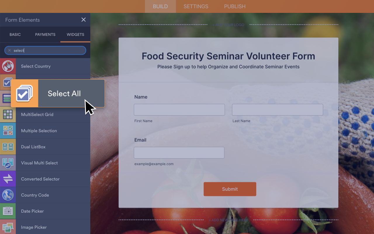 Select All - Form Widgets | Jotform