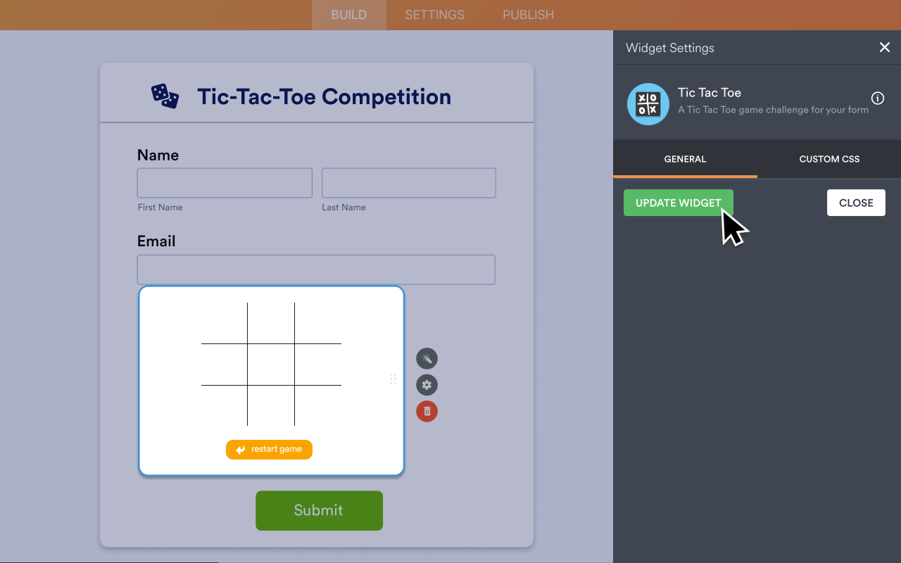 Tic Tac Toe - Form Widgets | Jotform