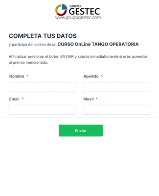 8002 - FORMULARIO SORTEO CURSOS GESTEC - TANGO EN DIRECTO Plantilla de ...