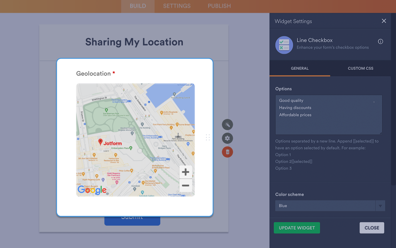 تحديد الموقع الجغرافي - تطبيقات النموذج | Jotform