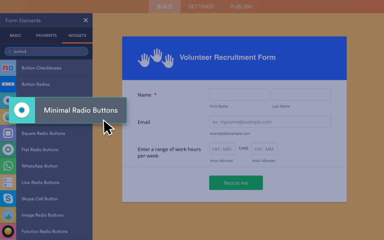 Minimal Radio Buttons - Form Widgets | Jotform