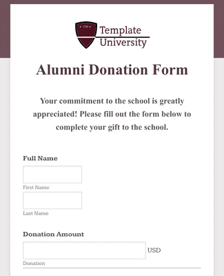 A-Net Alumni Donation Form Template | Jotform