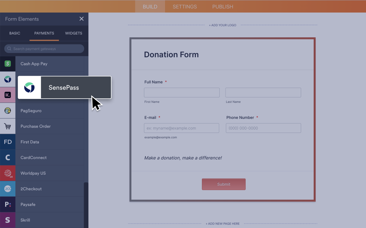 SensePass - Payment Processor | Jotform