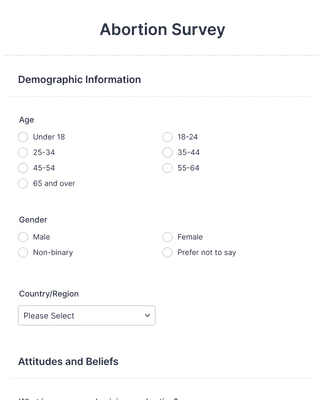 Abortion Survey Form Template | Jotform