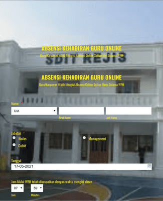 ABSENSI KEHADIRAN ONLINE GURU Template Formulir | Jotform