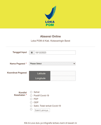 Absensi Online Template Formulir | Jotform
