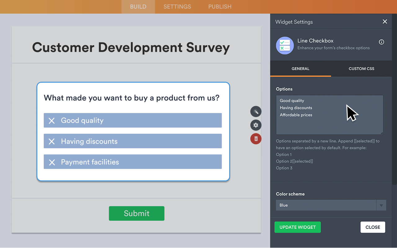 Line Checkbox - Form Widgets | Jotform