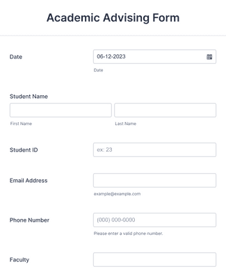 Academic Advising Form Template | Jotform
