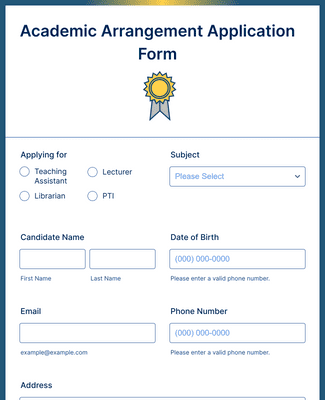 Academic Arrangement Application Form Template | Jotform