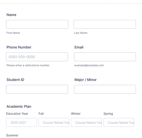 Academic Planning Form Template | Jotform
