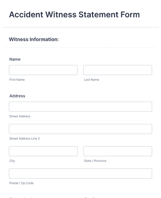 Accident Witness Statement Form Template | Jotform