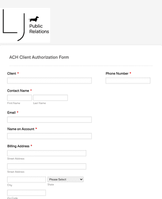 ACH Client Authorization Form Template | Jotform