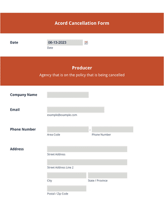 Acord Cancellation Form Template | Jotform