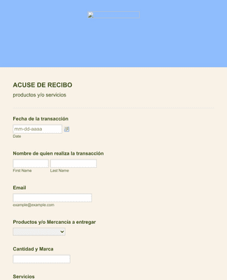 ACUSE DE RECIBO Plantilla de formulario | Jotform