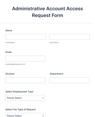 Administrative Account Access Request Form Template | Jotform