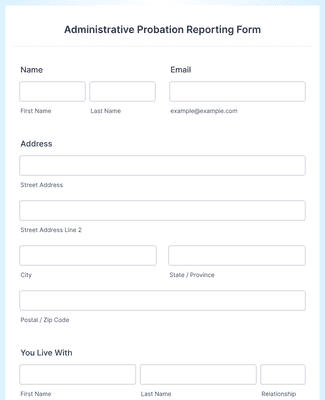 Administrative Probation Reporting Form Template | Jotform