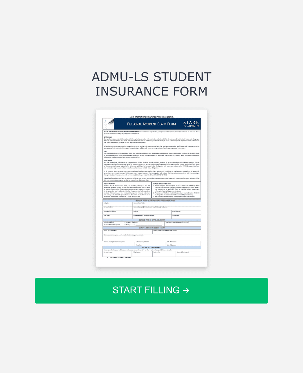 ADMU-LS STUDENT INSURANCE Form Template | Jotform