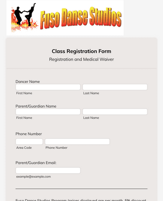 Dance Registration Form Template | JotForm