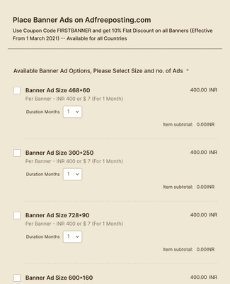Advertise of Adfreeposting.com Classifieds Form Template | Jotform