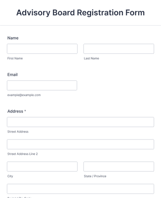 Advisory Board Registration Form Template | Jotform