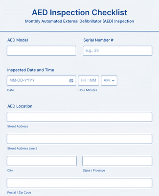 AED Inspection Checklist Form Template | Jotform