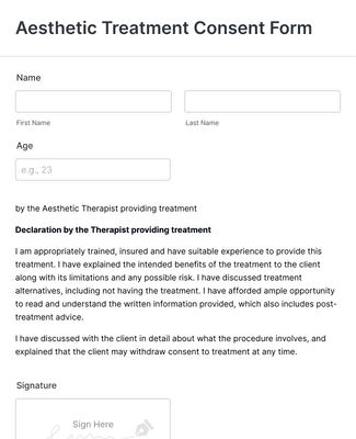 Aesthetic Treatment Consent Form Template | Jotform