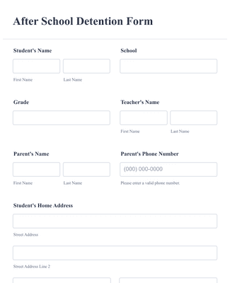 Detention Log Template