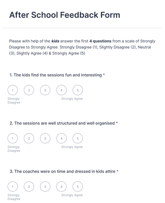 After School Feedback Form Template | Jotform
