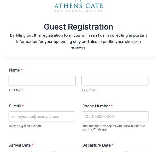 AG Guest Registration Form Template | Jotform