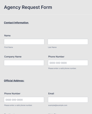Agency Request Form Template | Jotform