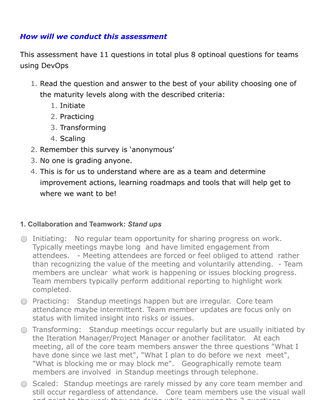 Agile Maturity Assessment Form Template | Jotform